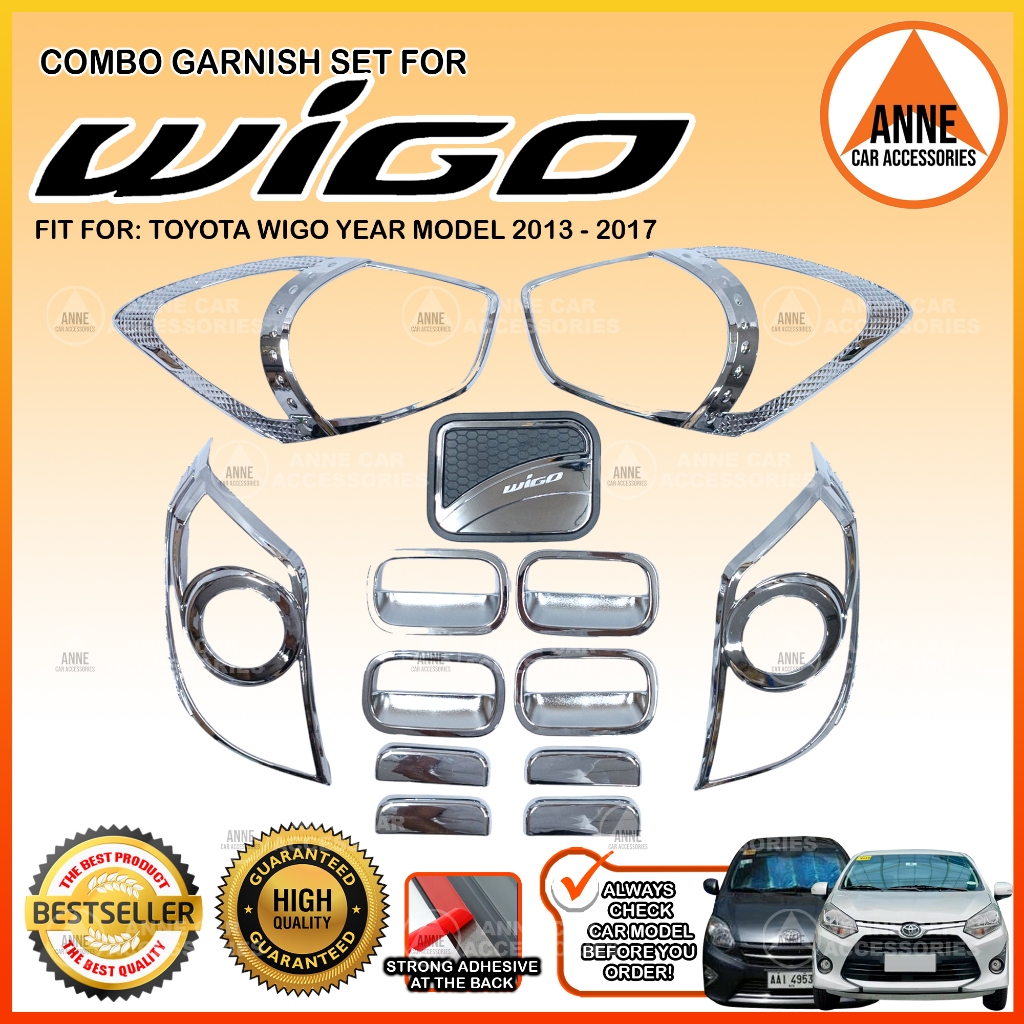 Toyota Wigo 2013 2014 2015 2016 2017 Model Black / Chome Garnish Cover ...