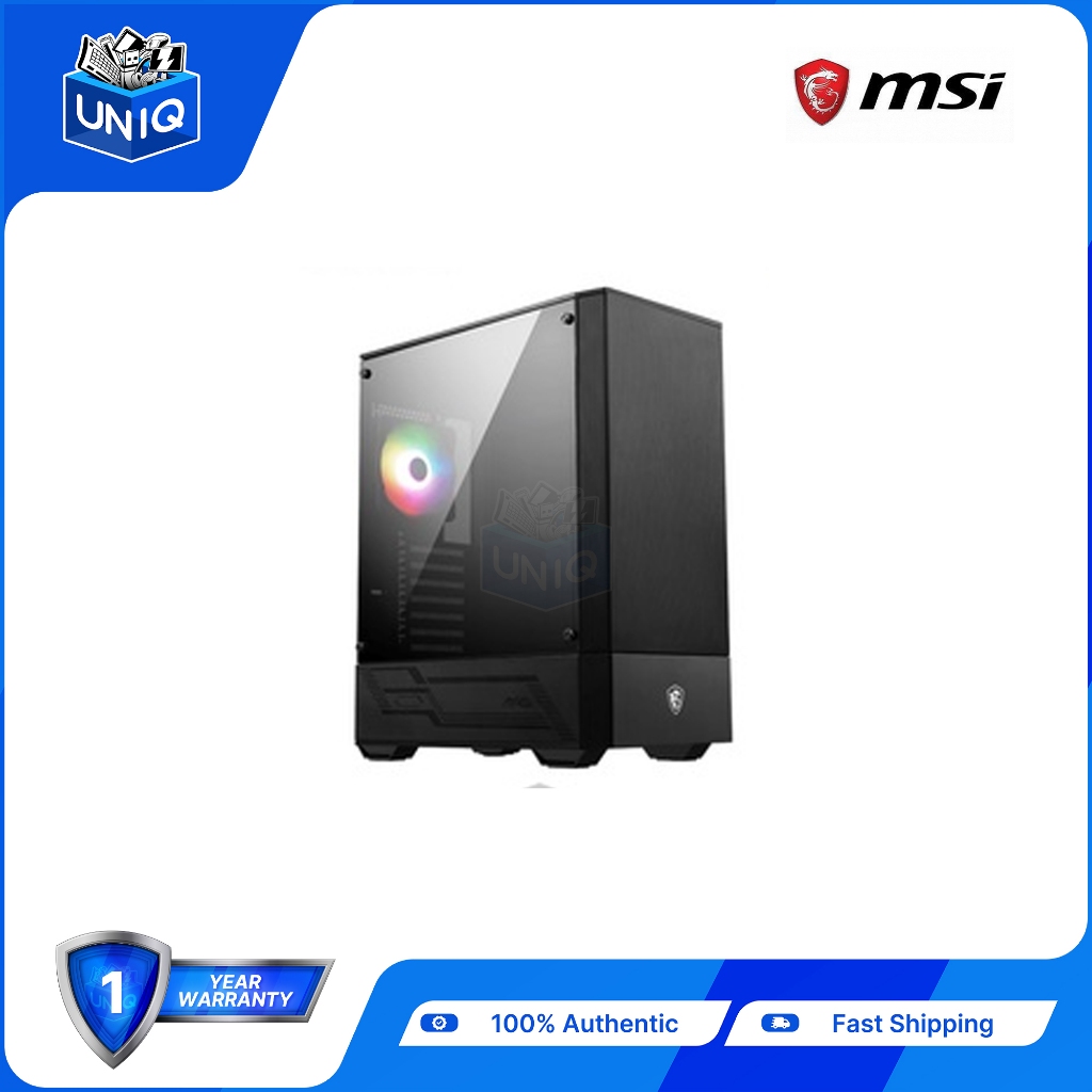 MSI MAG FORGE 111R Mid Tower Gaming PC Case, 1x 120mm ARGB Fan, USB 3.2 ...