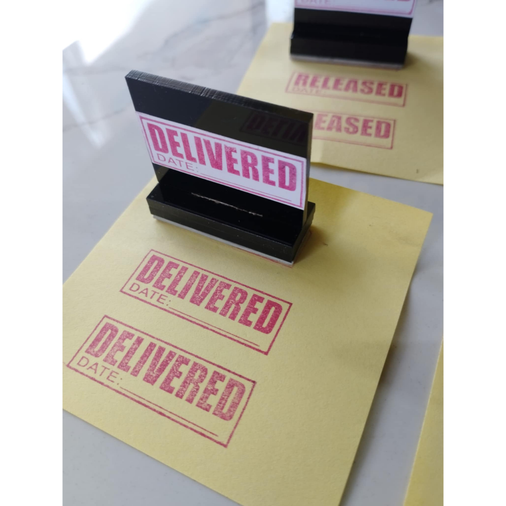 DELIVERED RUBBER STAMP | DELIVERED STAMP | RUBBER STAMP | LASER CUT ...