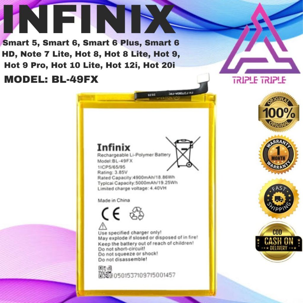 Triple.Triple Battery for Infinix Phone (check picture first) Battery ...