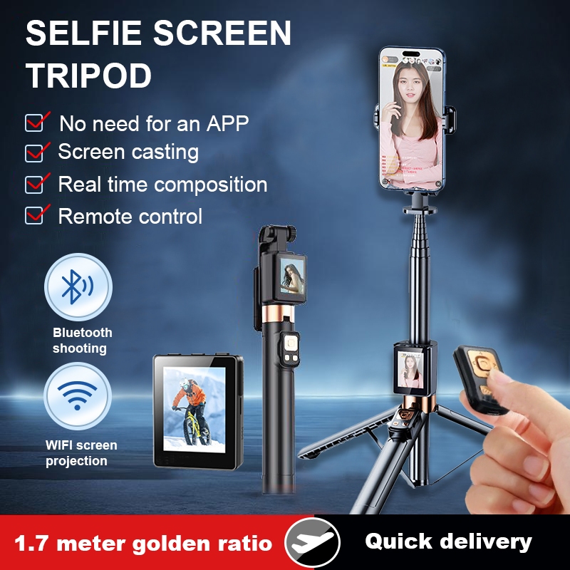 【New】CL07 Selfie Screen Tripod Stand HD Monitor Screen Selfie Stick ...