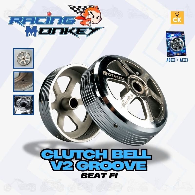 RACING MONKEY CLUTCH BELL V2 GROOVE FOR HONDA BEAT FI / RM | Shopee ...