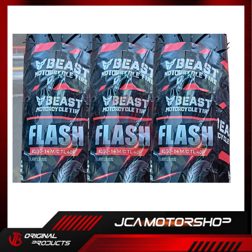 ORIGINAL MOTORCYCLE BEAST TIRE FLASH TUBELESS 80/90-14 (1PC) | Shopee ...