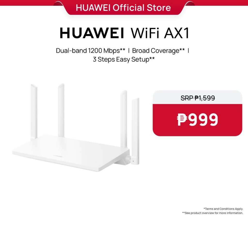HUAWEI WIFI AX1 Router | Dual-band 1200 Mbps | Broad Coverage | 3 Steps ...