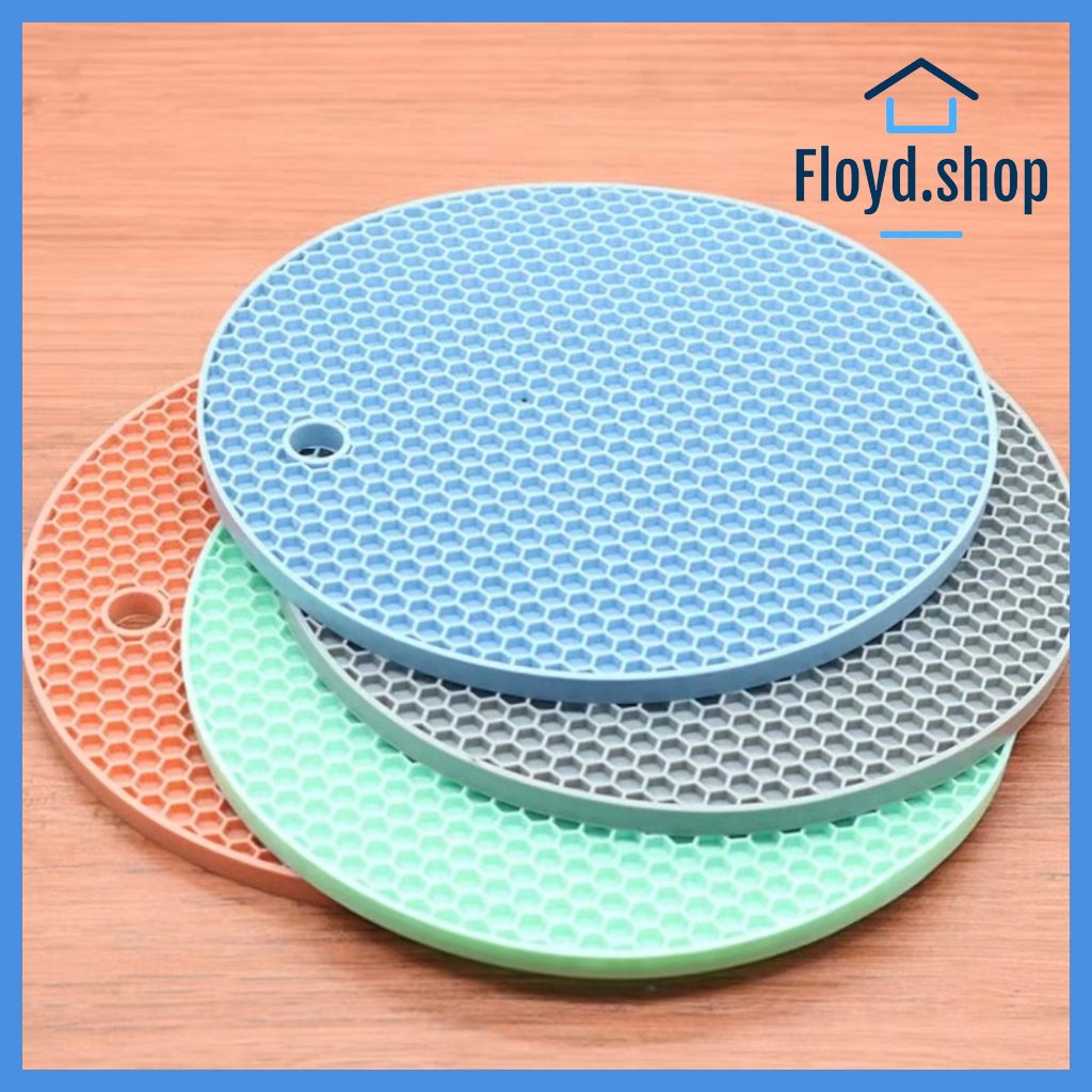 FLOYD.SHOP 1PC Round Silicone Insulation Pot Mat Coaster Heat Resistant ...