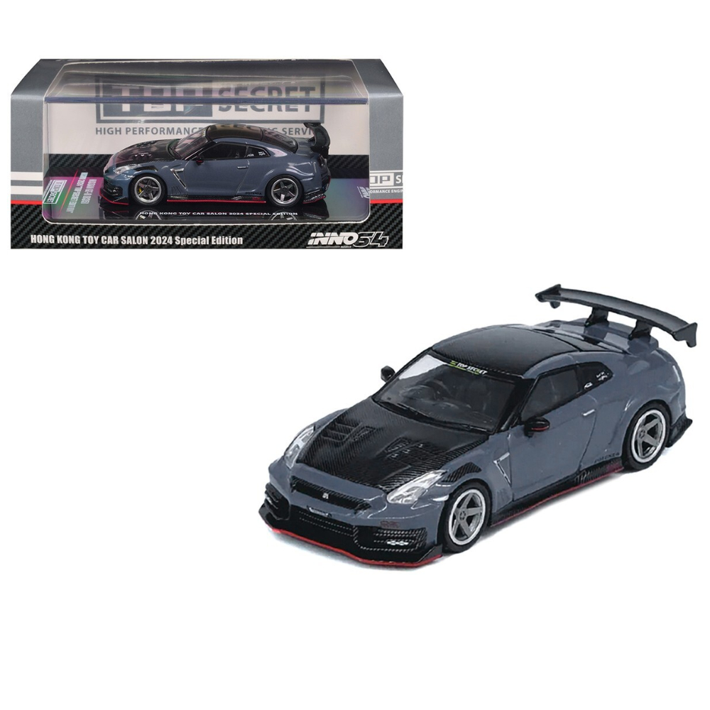 INNO64 1/64 Scale 2024 Nissan GT-R R35 Nismo Top Secret Gray Die-cast ...