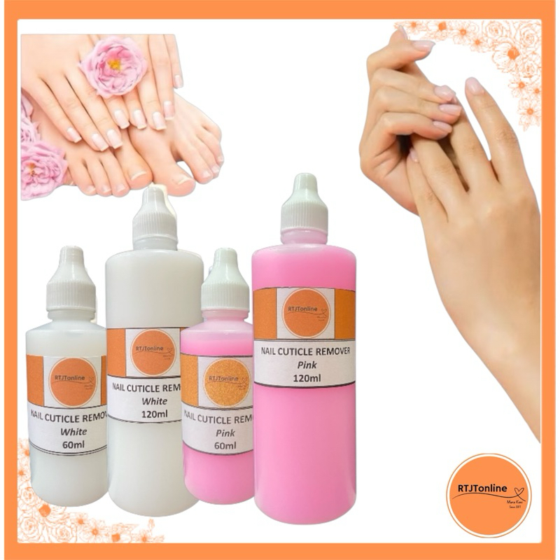Nail Cuticle Softener Remover White and Pink Dropper Bottle 60ml and ...