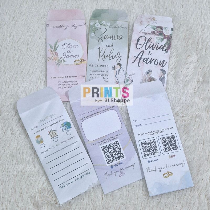 Customized Wedding Money Envelope Angpao with QR Code, Wedding Souvenir ...