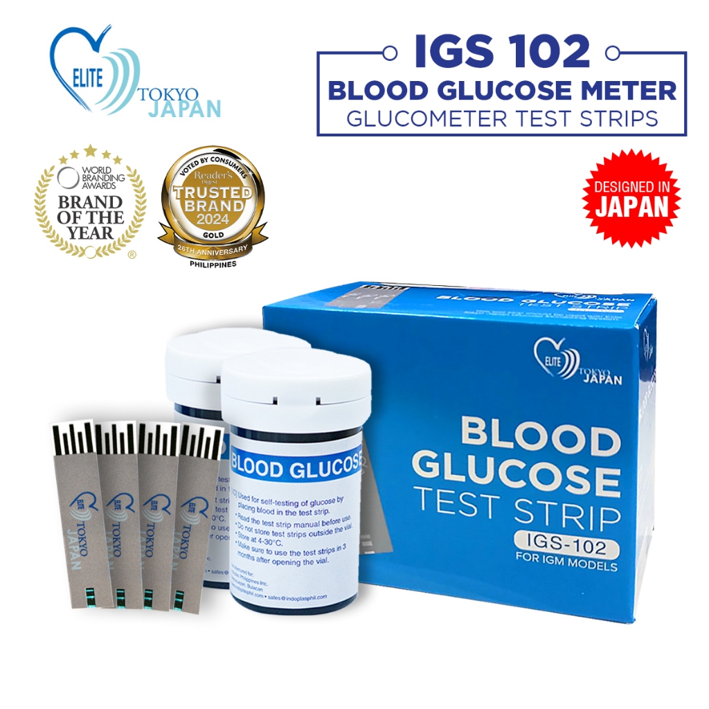 Indoplas Elite IGS102 Blood Glucose Meter Glucometer Test Strips - 50 ...