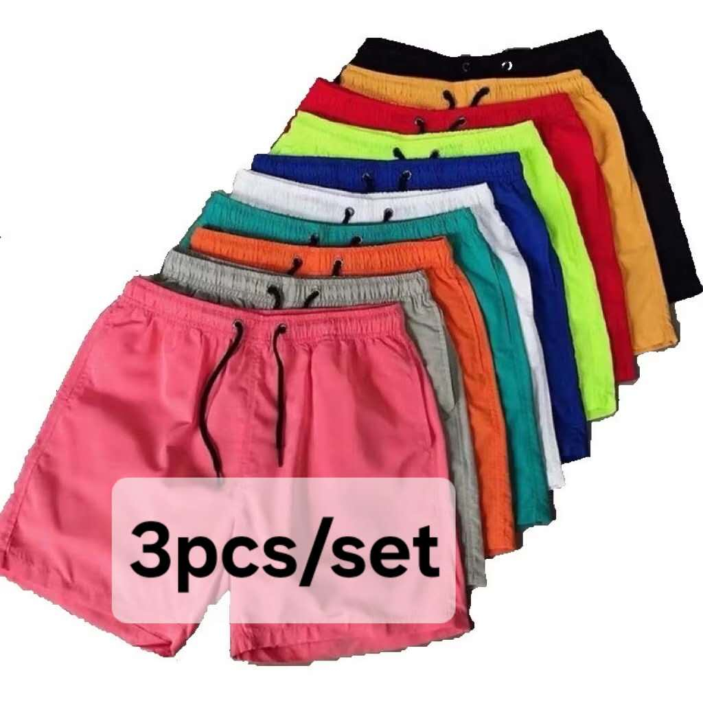 3Pcs/Set Random Design Taslan Shorts Unisex Shorts | Shopee Philippines