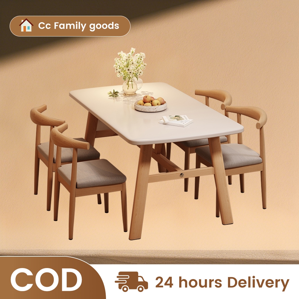 120CM Nordic-style solid wood dining table household dining table ...