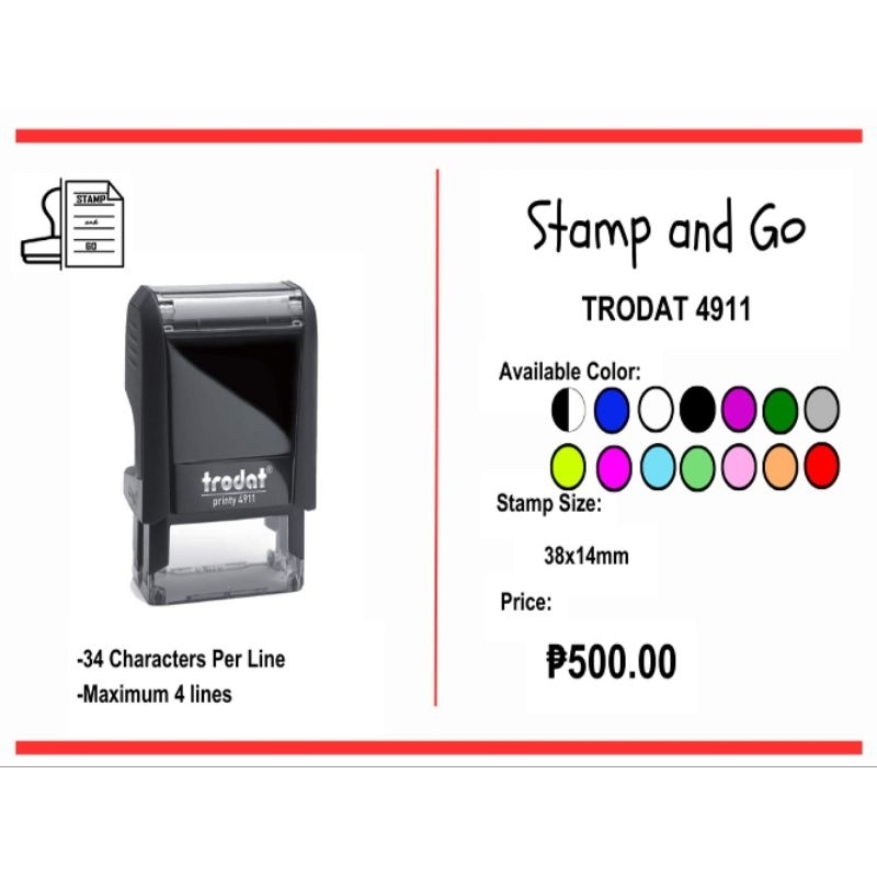 Trodat 4911 Self Inking Stamp - Stamp n Go | Shopee Philippines