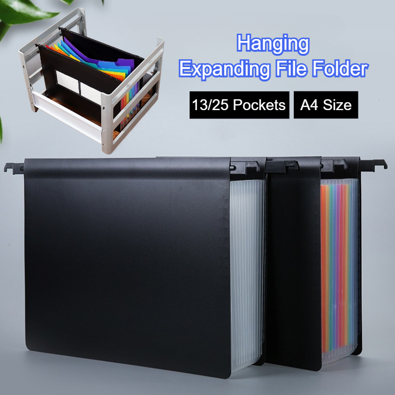 Hanging Expanding File Folder 13/25 Pockets Desk File Organizer A4 ...