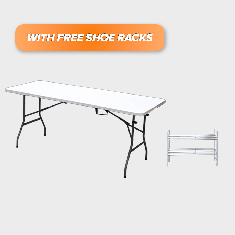 Vega 6ft Fold in Half Table w/ Free Shoe Rack Premium | Shopee Philippines