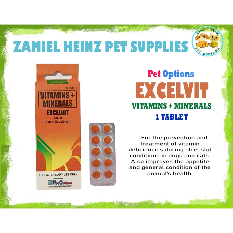 PET OPTIONS EXCELVIT For Pets ( VITAMINS + MINERALS ) 1 Tablet | Shopee ...