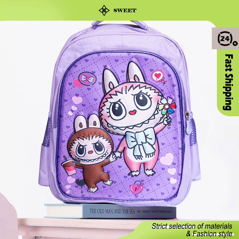 SWEET New Labubu Children's Schoolbag Elementary 1-3-6 Grades Cute ...