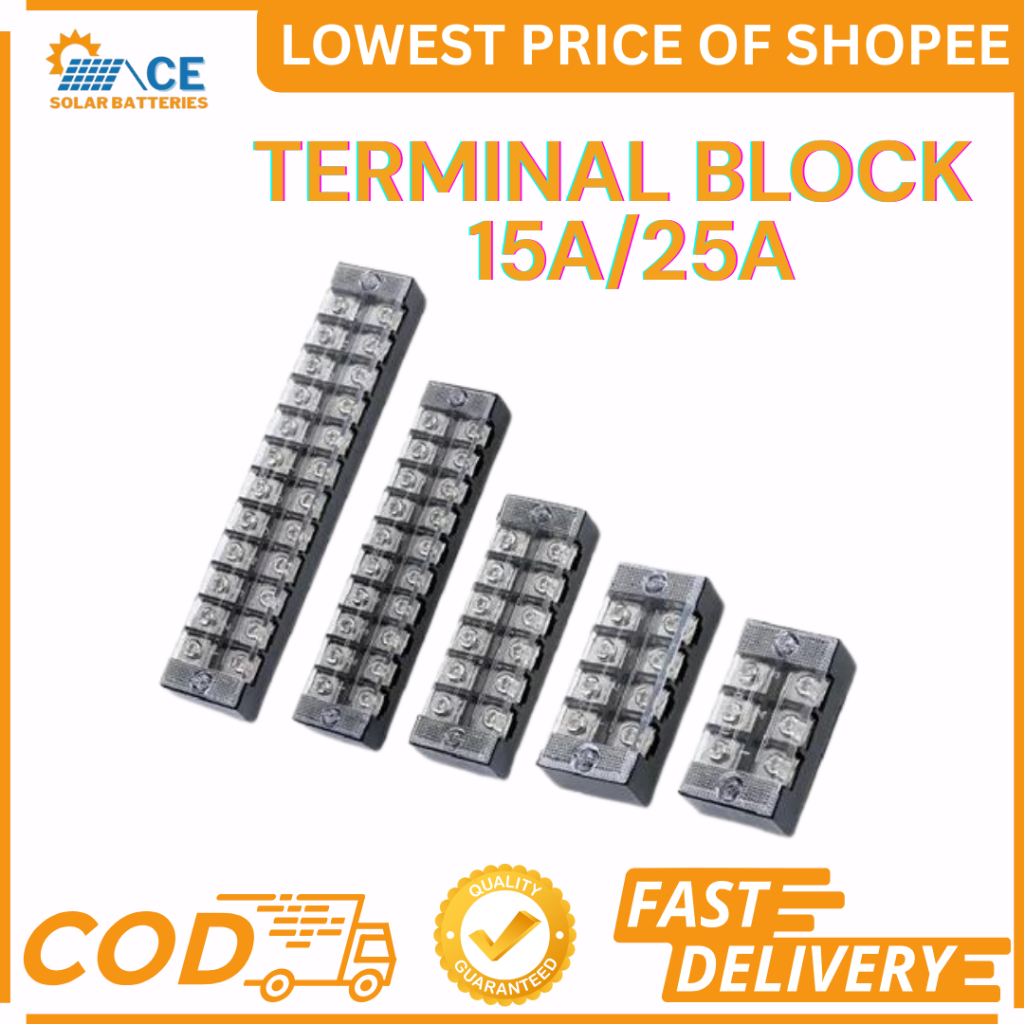 Terminal Block 15A/25A 2way Molded Type Electrical (1PC) | Shopee ...