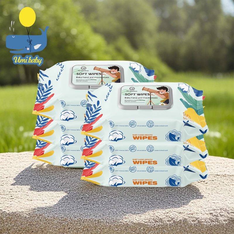 Wipes 10 Packs x 80 Cartoon Pattern Type Non-alcoholic Baby Wipes ...