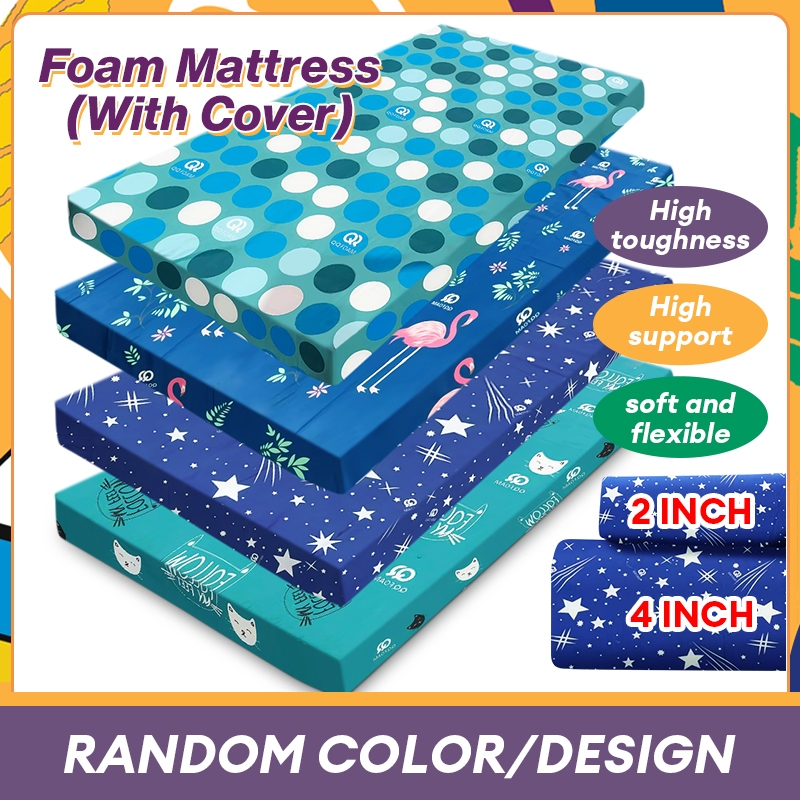 Foldable foam mattress with cover 2/4'' thick 100% Original Single ...