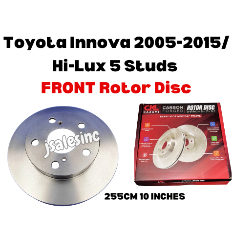 Toyota Innova/HiLux 10INCH / 255CM 5 Studs 2005-2015 FRT Rotor Disc KAZ ...