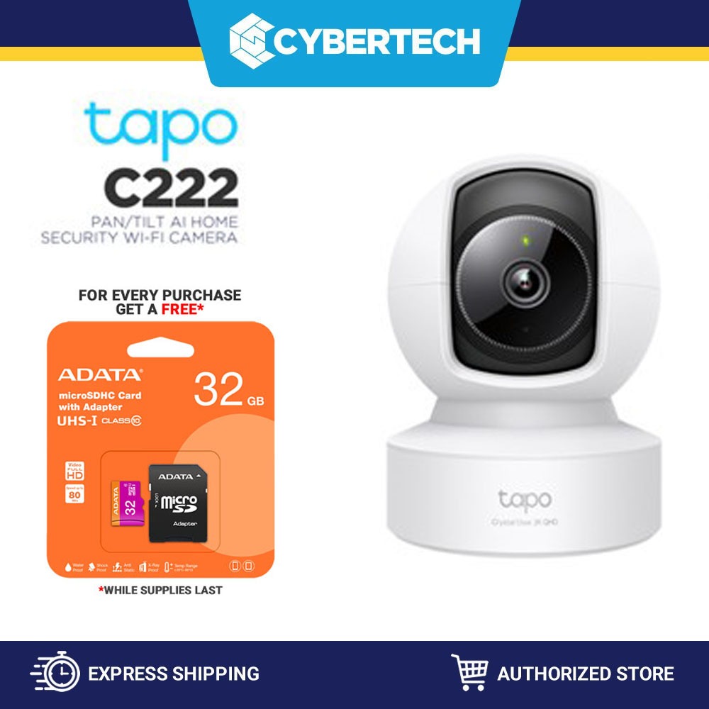 Cybertech TP-Link Tapo C222 Pan/Tilt AI Home Security Wi-Fi Camera | Shopee Philippines