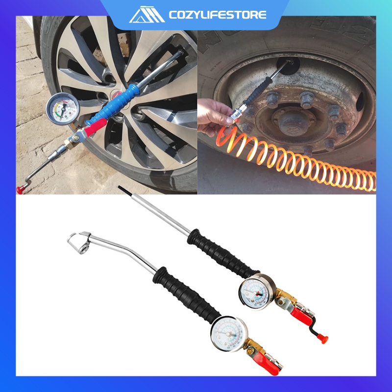 Car Van Tyre Pressure Guage Meter Air Inflator Dial Compressor Checker ...