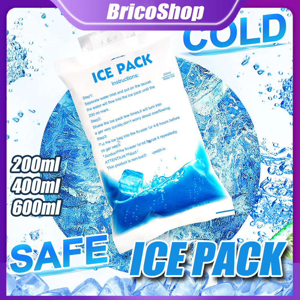200ml/400mI/600ml Ice Pack Reusable Gel Insulated Dry Cold For Massage ...