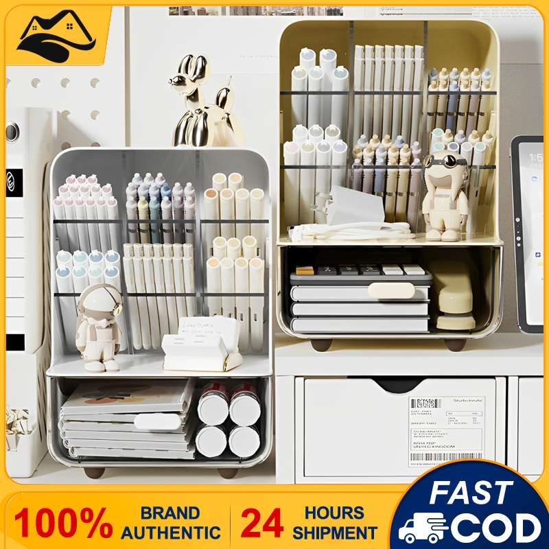 Storage Box Slanted Drawer Style Office Pen Holder Student Stationery ...