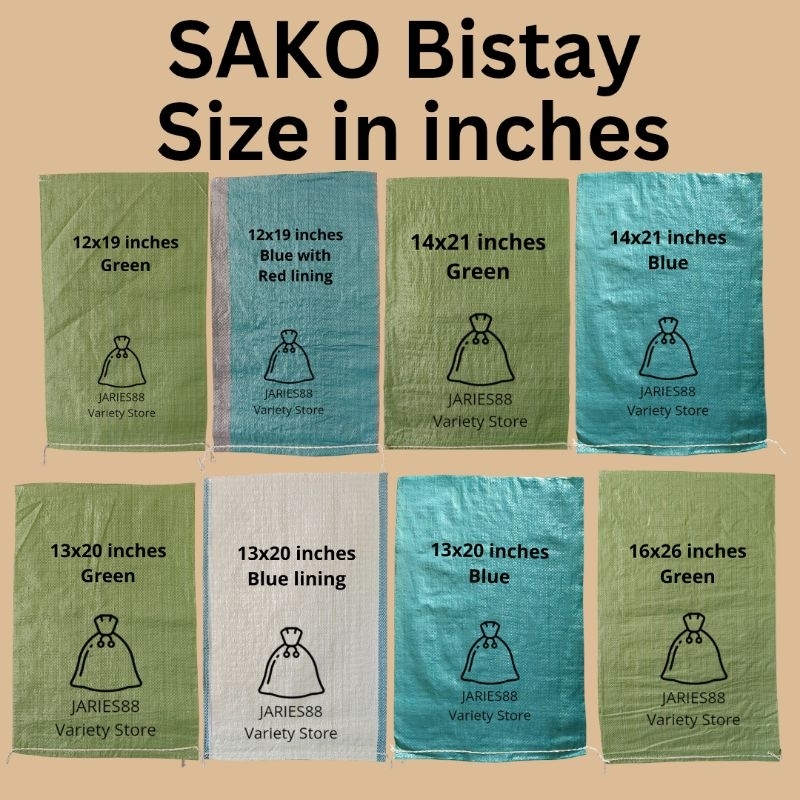 Sack/Sako Bag Vibro Sands/Bistay (size in inches) | Shopee Philippines