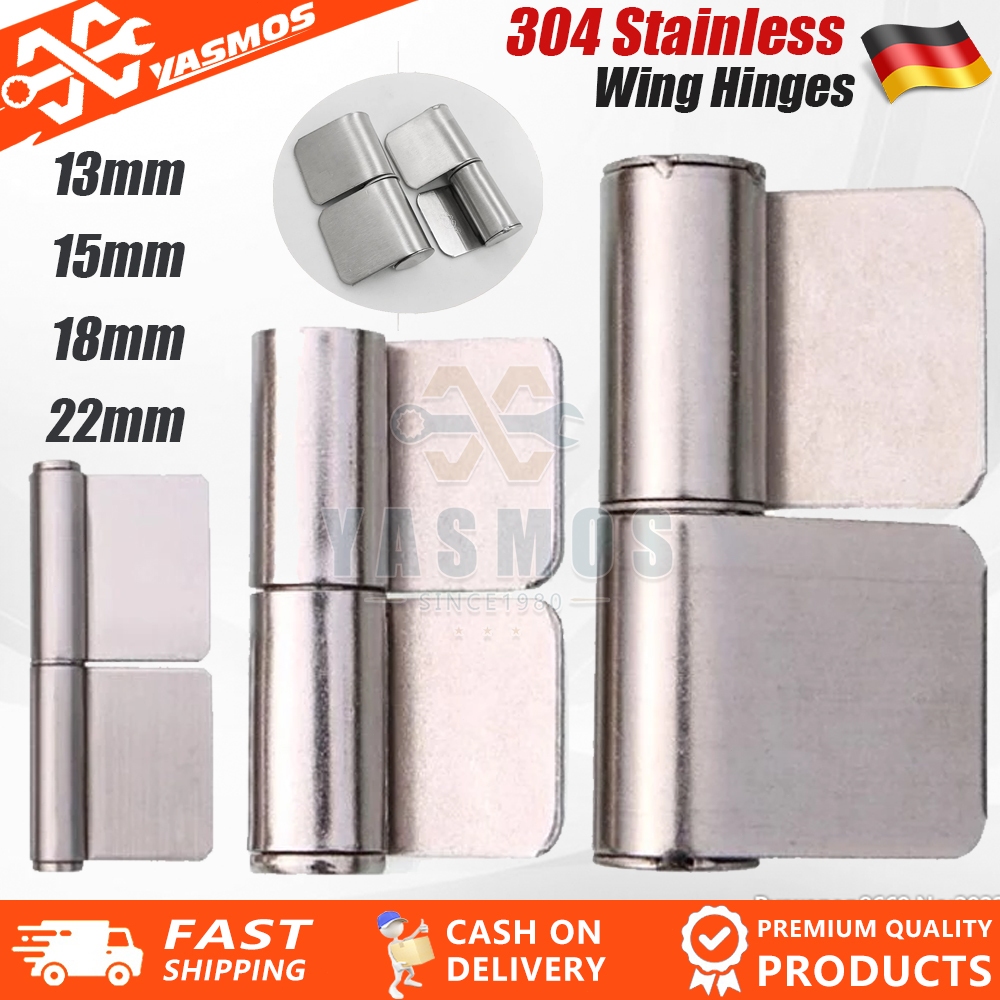 1pair/2pcs 304 Stainless Steel Wing Hinges Door Hinges Cylindrical ...