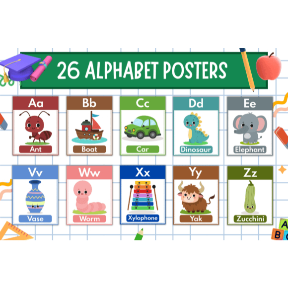 Alphabet Posters, Chart and Flashcards | Shopee Philippines