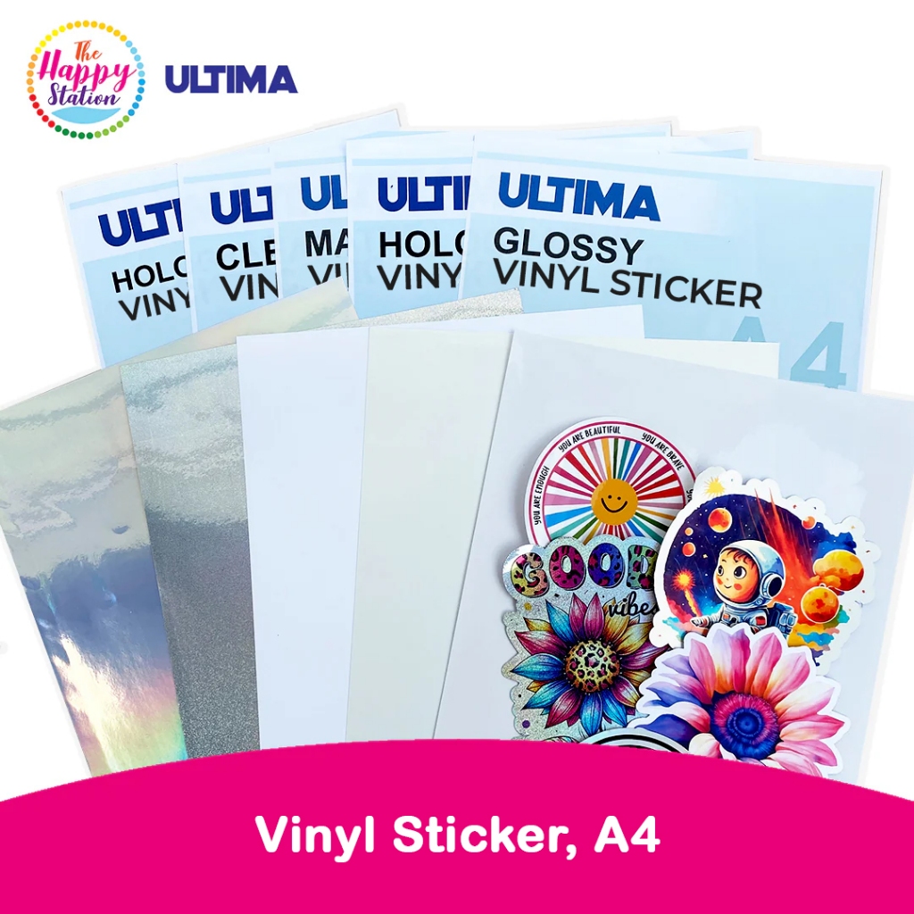 ULTIMA | Vinyl Sticker, A4 (compatible with dye and pigment inks ...