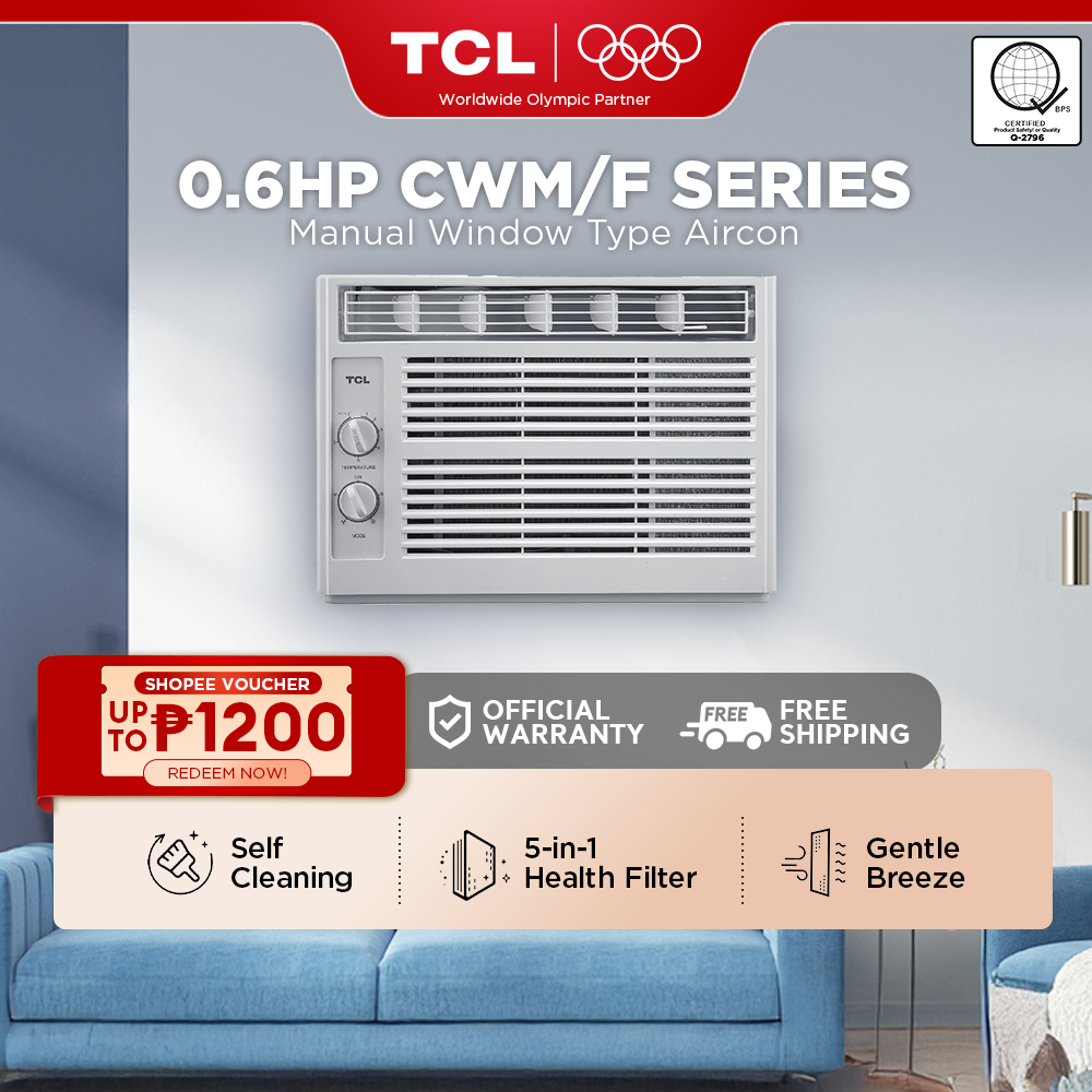 Tcl Window Type Ac Tac 06cwm F 0 6hp Manual Non Inverter 5 In 1