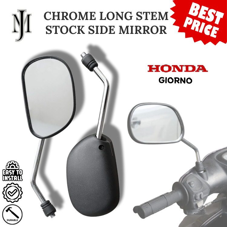 HONDA GIORNO JM Stock Side Mirror Chrome Stem Clear Lens Side Mirror ...
