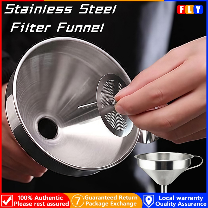 10CM Kitchen Thickened Stainless Steel Oil Funnel Cone Hopper Kitchen ...