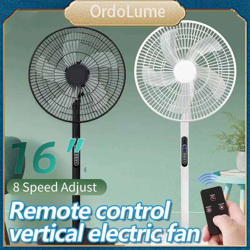 16 Inch Electric Stand Fan With Remote Control Floor Fan 5 Blade ...
