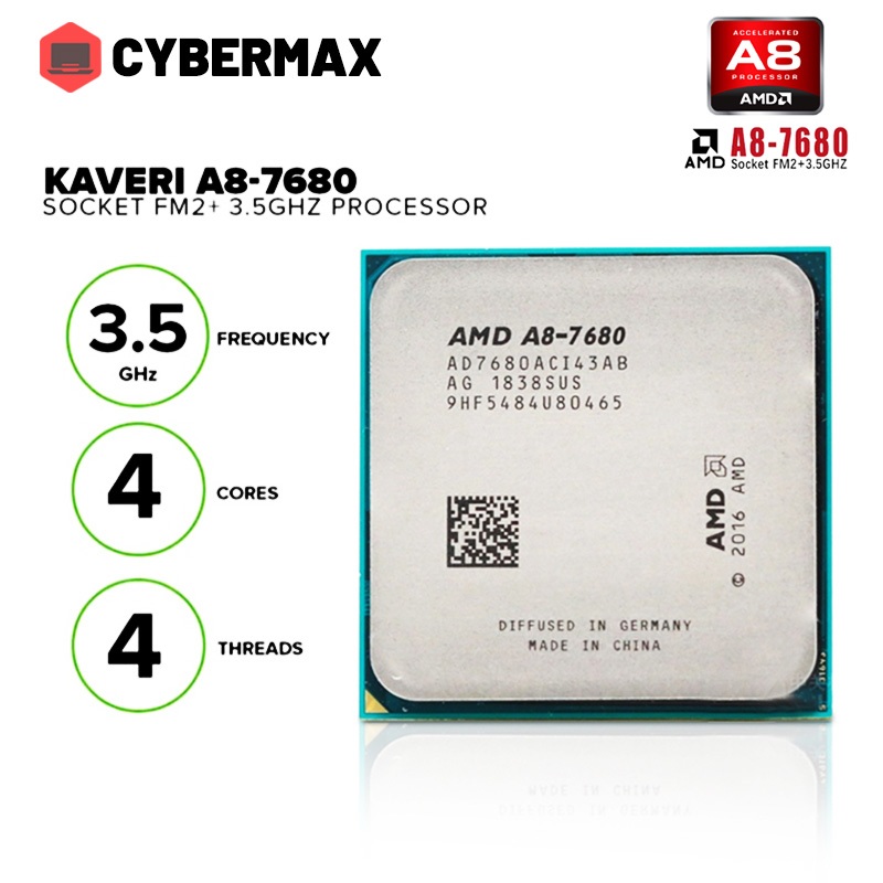 AMD A8-7680 Desktop Processor CPU Quad Core 4 Thread 3.50GHz With Radeon R7 Graphics | Shopee ...