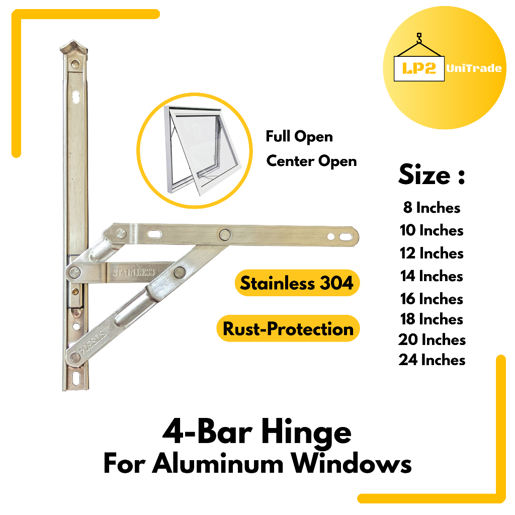 4-Bar Hinge Stainless 304 for Aluminum Windows Awning Casement | Full ...