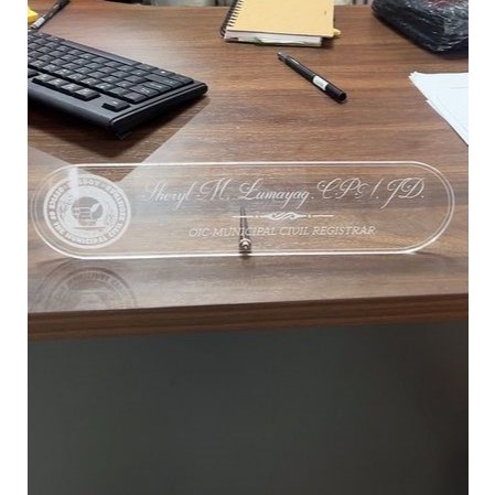Acrylic Desktop Name plates, single or double acrylic. (Please read ...