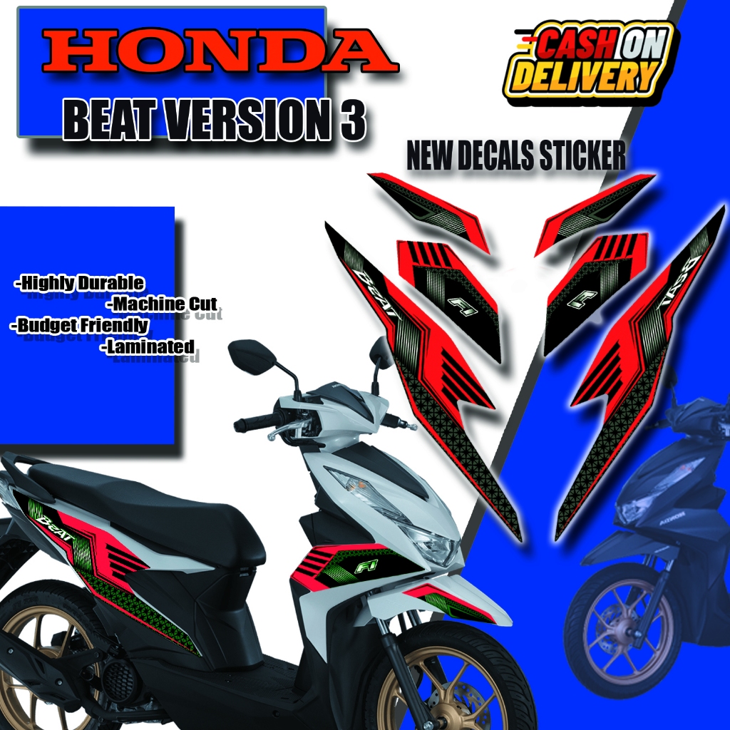 HONDA BEAT DECALS STICKER FIT FOR VERSION 3 MOTORCYCLE/ NEW DECALS ...