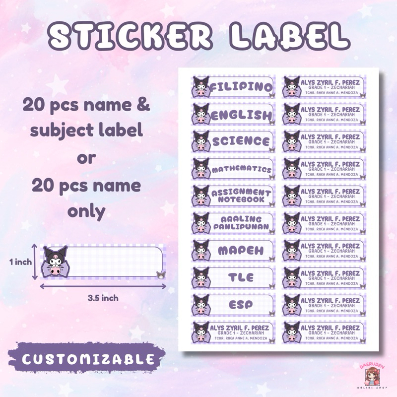 Customized Sticker Label for Notebooks & Books | Shopee Philippines