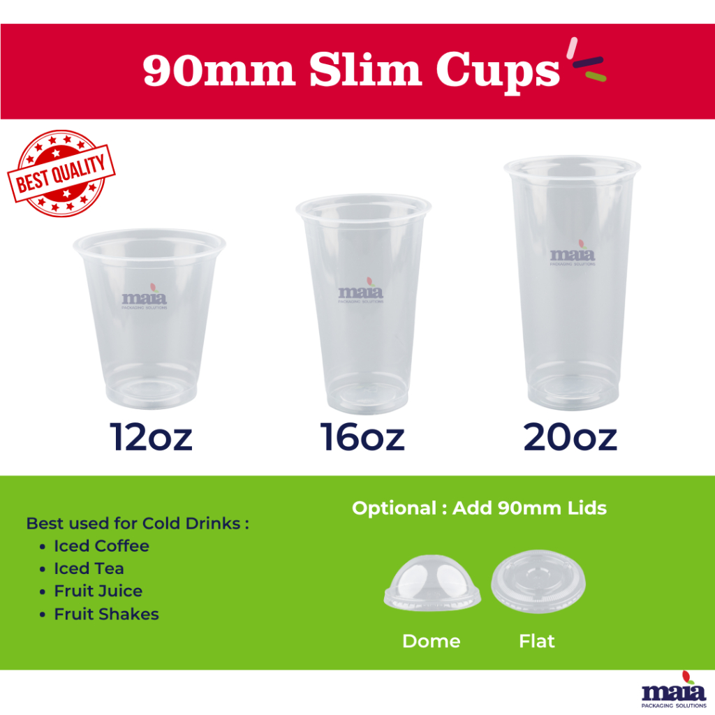 100pcs (12 16 20 22oz) Soft SLIM (90mm Diameter) PP Y Cup for Milk Tea ...