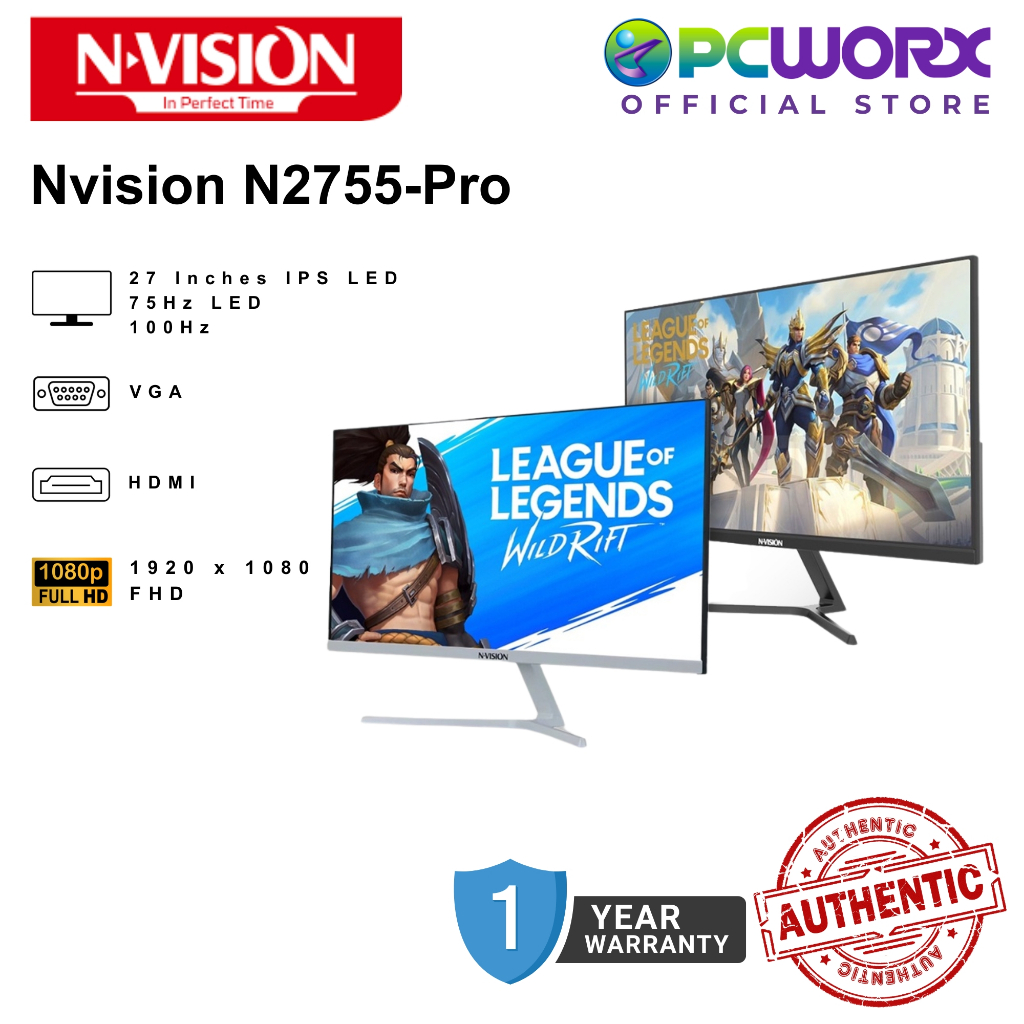 Nvision N2755-Pro 27" IPS 100hz 1920*1080 Monitor | Shopee Philippines
