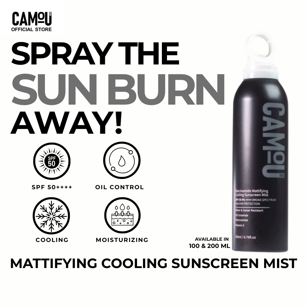 Camou Niacinamide Mattifying Cooling Sunscreen Mist SPF50 PA ...
