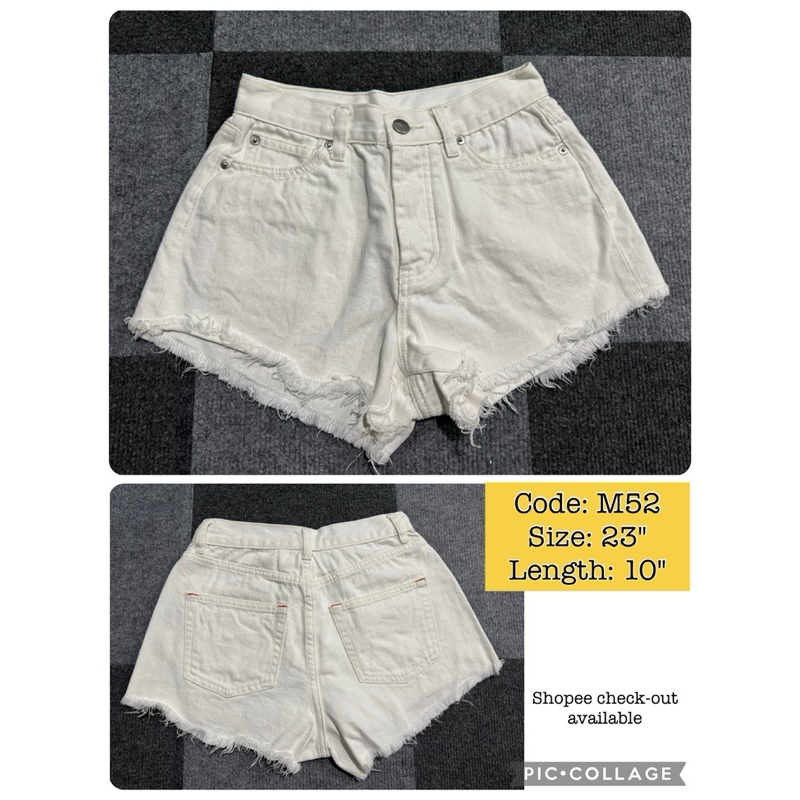 White Denim Shorts Size 23 Batch 1 (Ukay - Bagong Laba) | Shopee ...