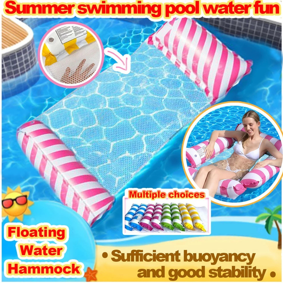 Floating Water Hammock Float Lounger Water Inflatable Floating Bed Pool ...