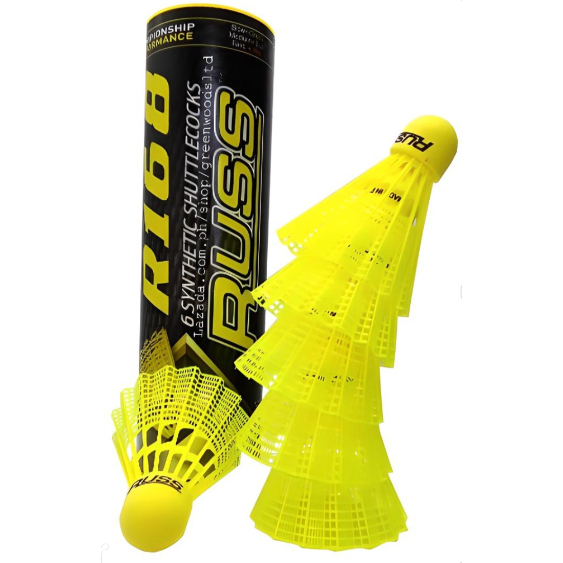 RUSS R168 SYNTHETIC SHUTTLECOCKS ( 6 PCS PER TUBE ) | Shopee Philippines