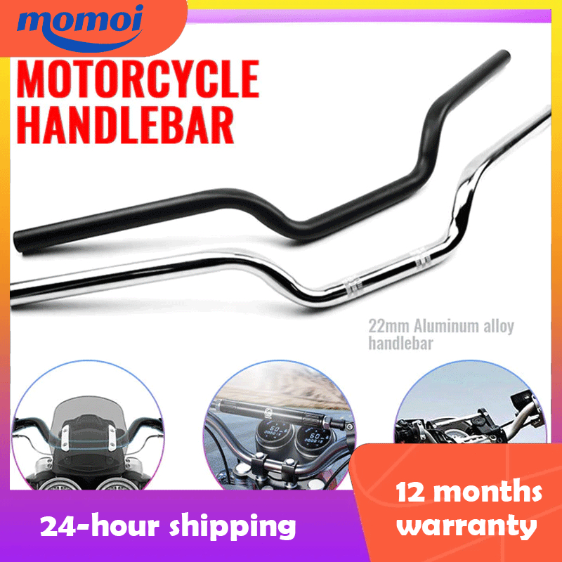 22MM Universal Motorcycle Refit Handlebar Retro Black Modified Handle ...