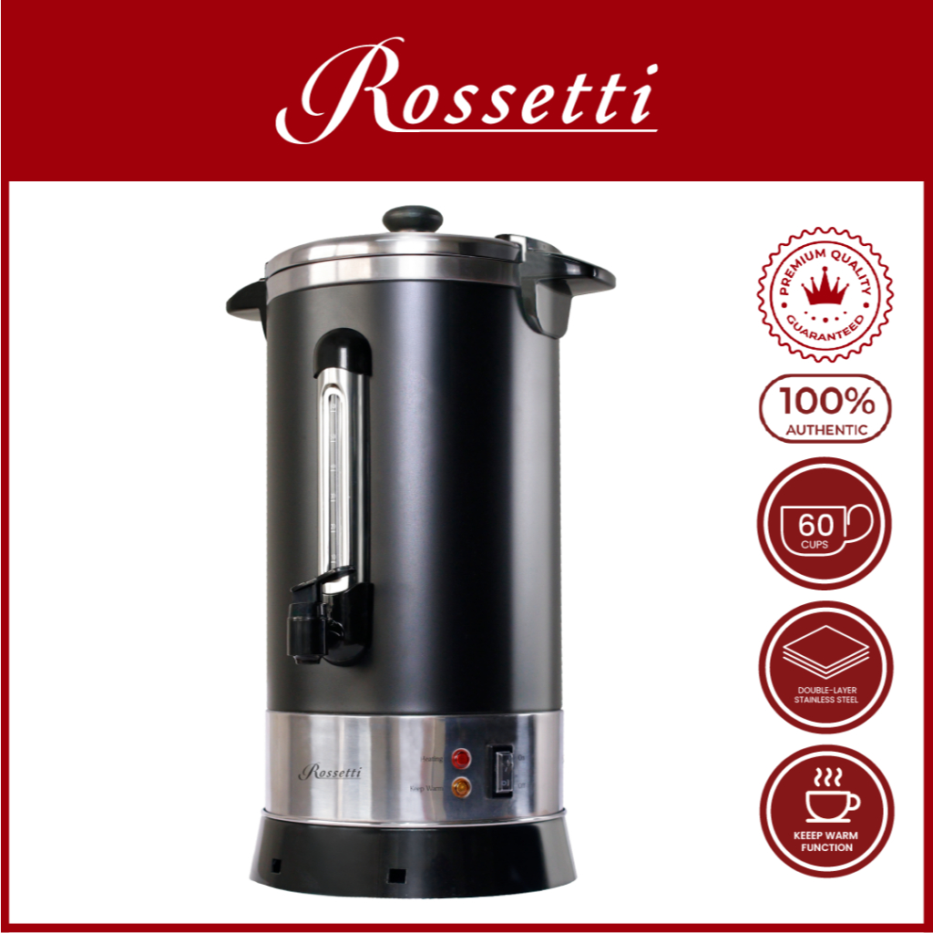 Rossetti 10.0 Liters Brezza Black Coffee Urn with Stainless Steel ...