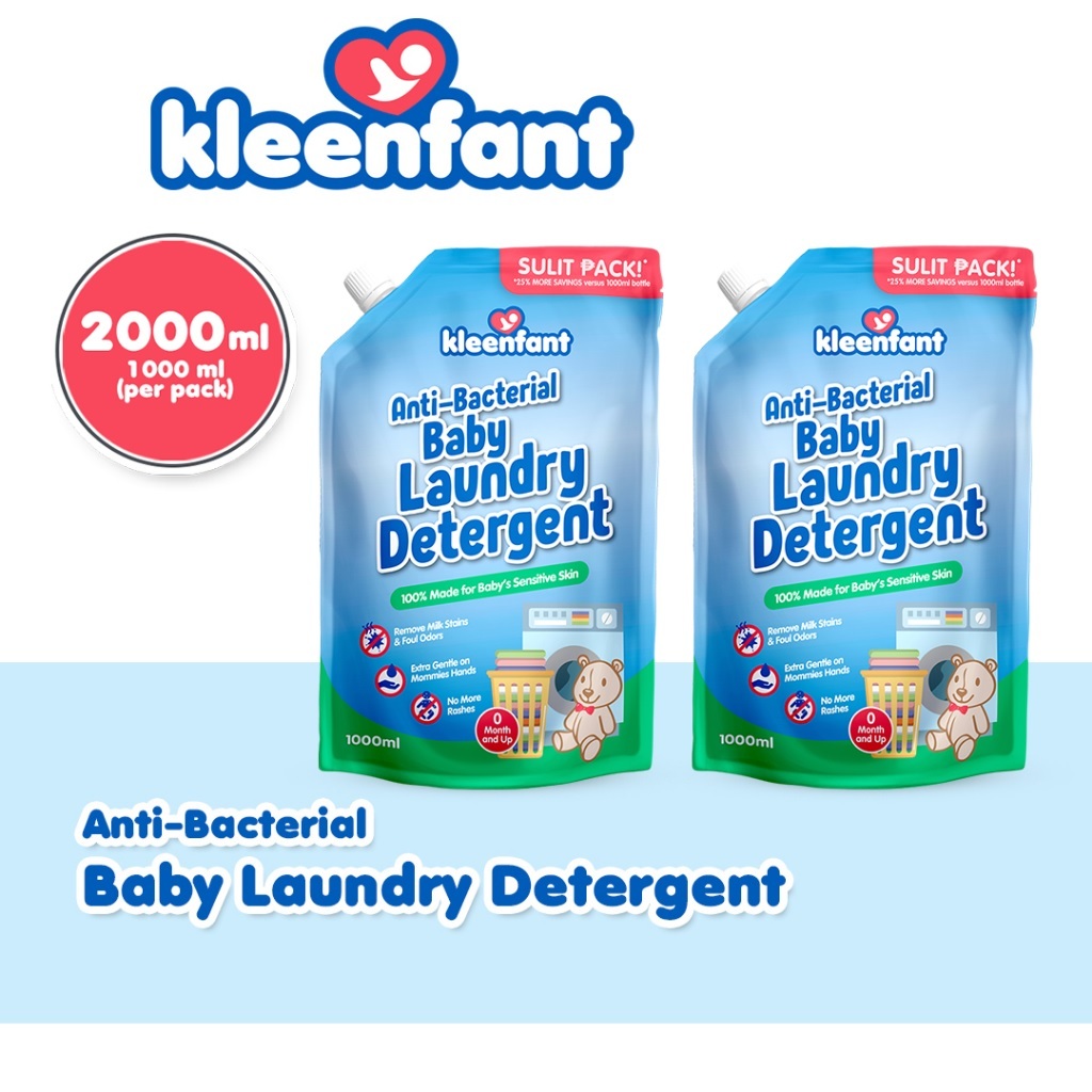 Kleenfant Antibacterial Baby Laundry Wash Refill Pack of 2 (1000ml each ...